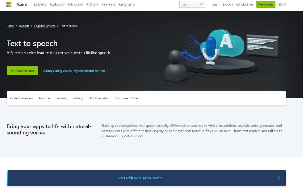 Azure Speech AI中国-AI工具箱